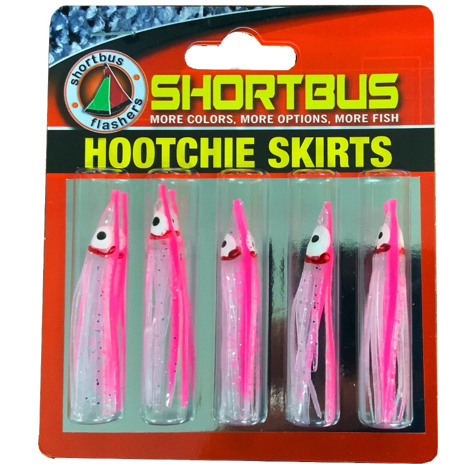 Pink Clear Hootchie Skirts 2.5" 5 Pack – Soft Plastic Squid Salmon Lure ...